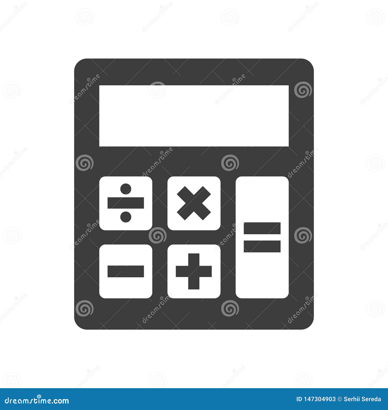 Calculator Icon on White Background Stock Illustration - Illustration ...