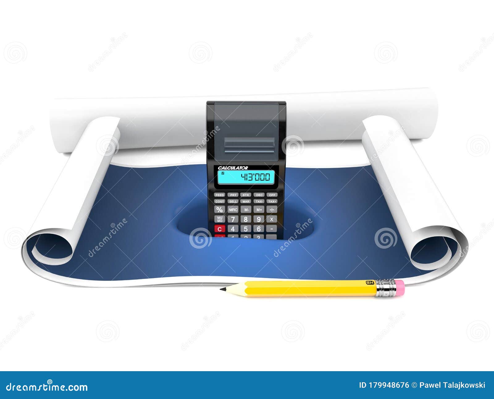 Calculator Inside Blueprint Stock Illustration - Illustration of ...