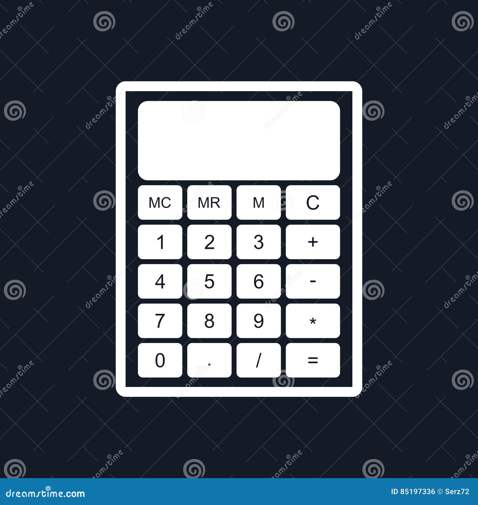 Calculator Isolated on Black Background Stock Vector - Illustration of ...