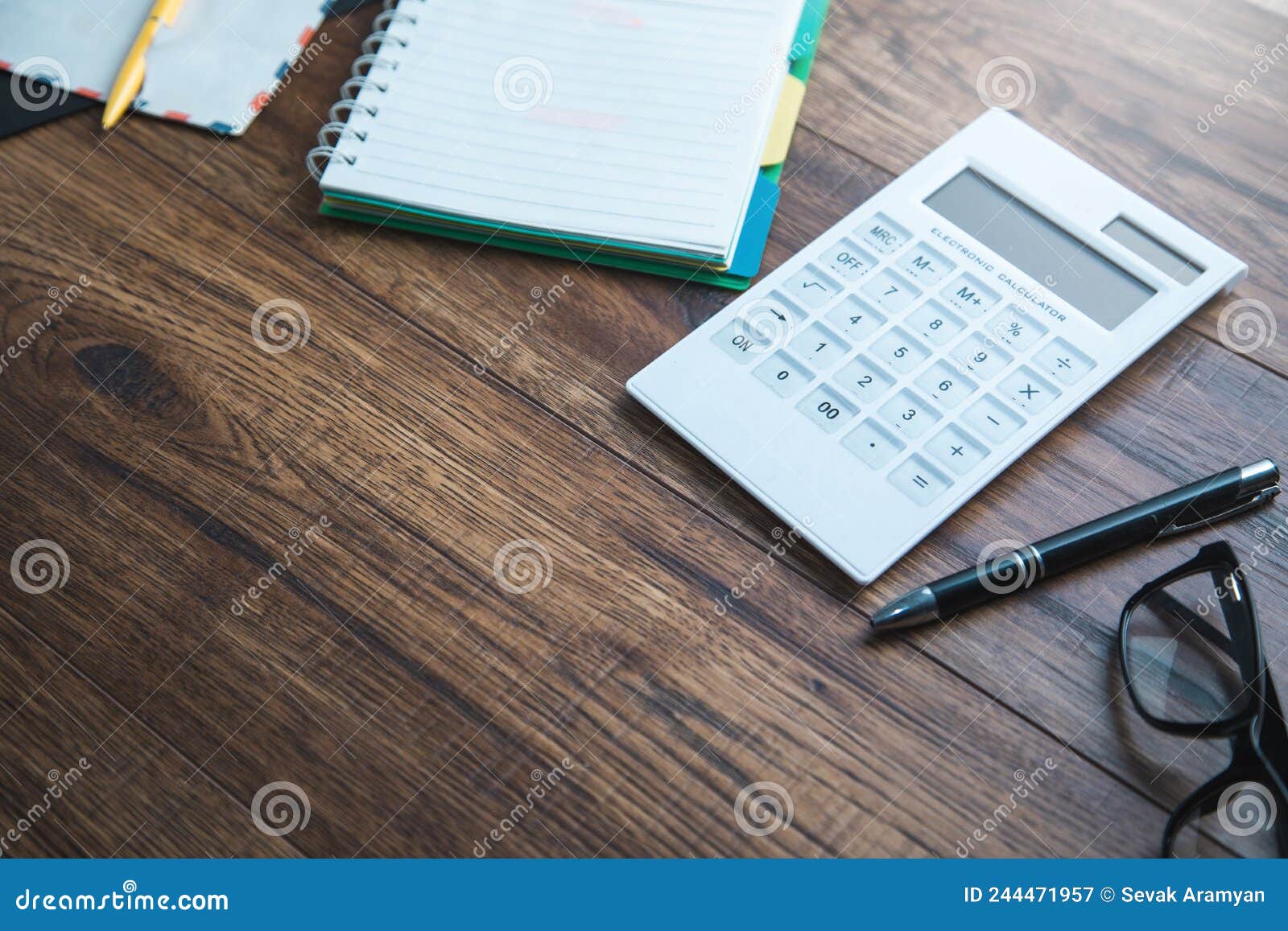 Calculator and Letters on Desk Stock Image - Image of contract, desk ...