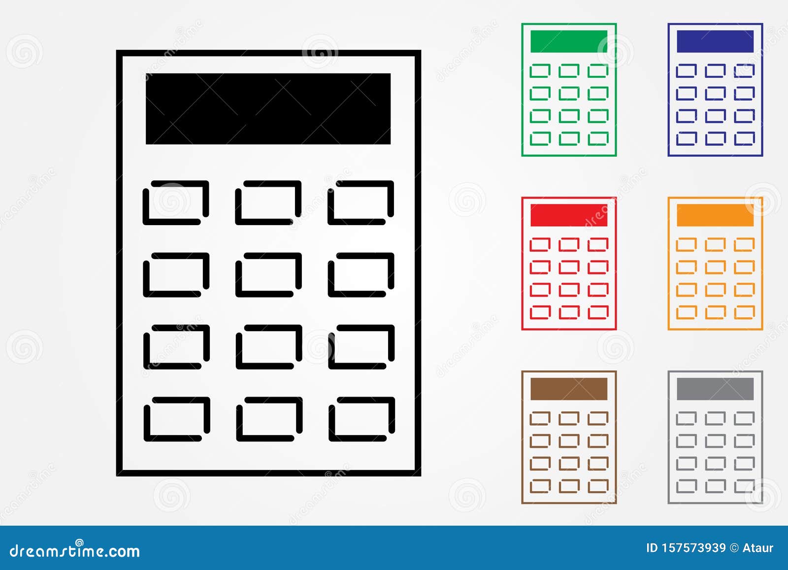 Calculator with Line Design Using Different Color Vector Stock Vector ...