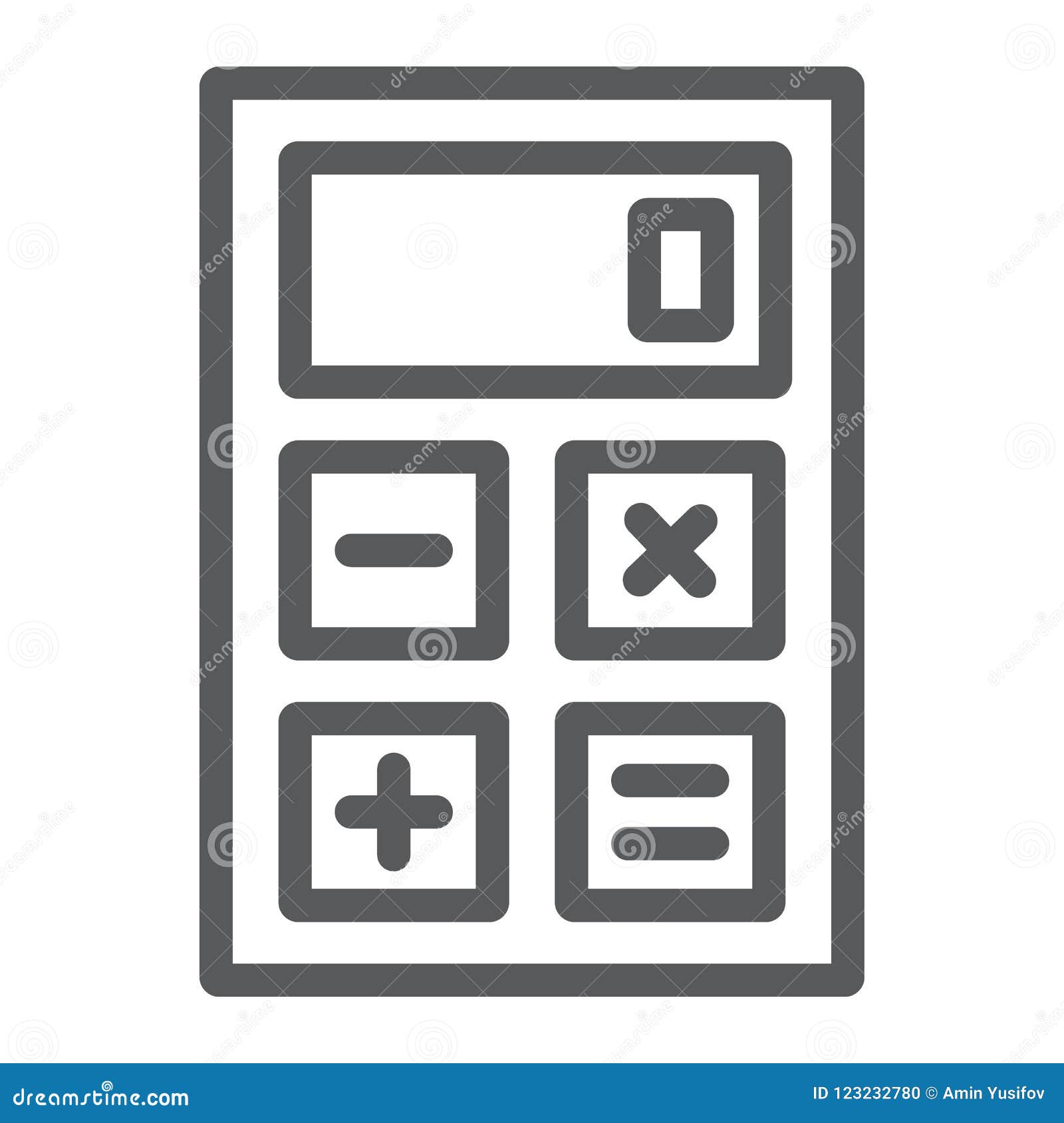 Calculator Line Icon, Office and Work Stock Vector - Illustration of ...