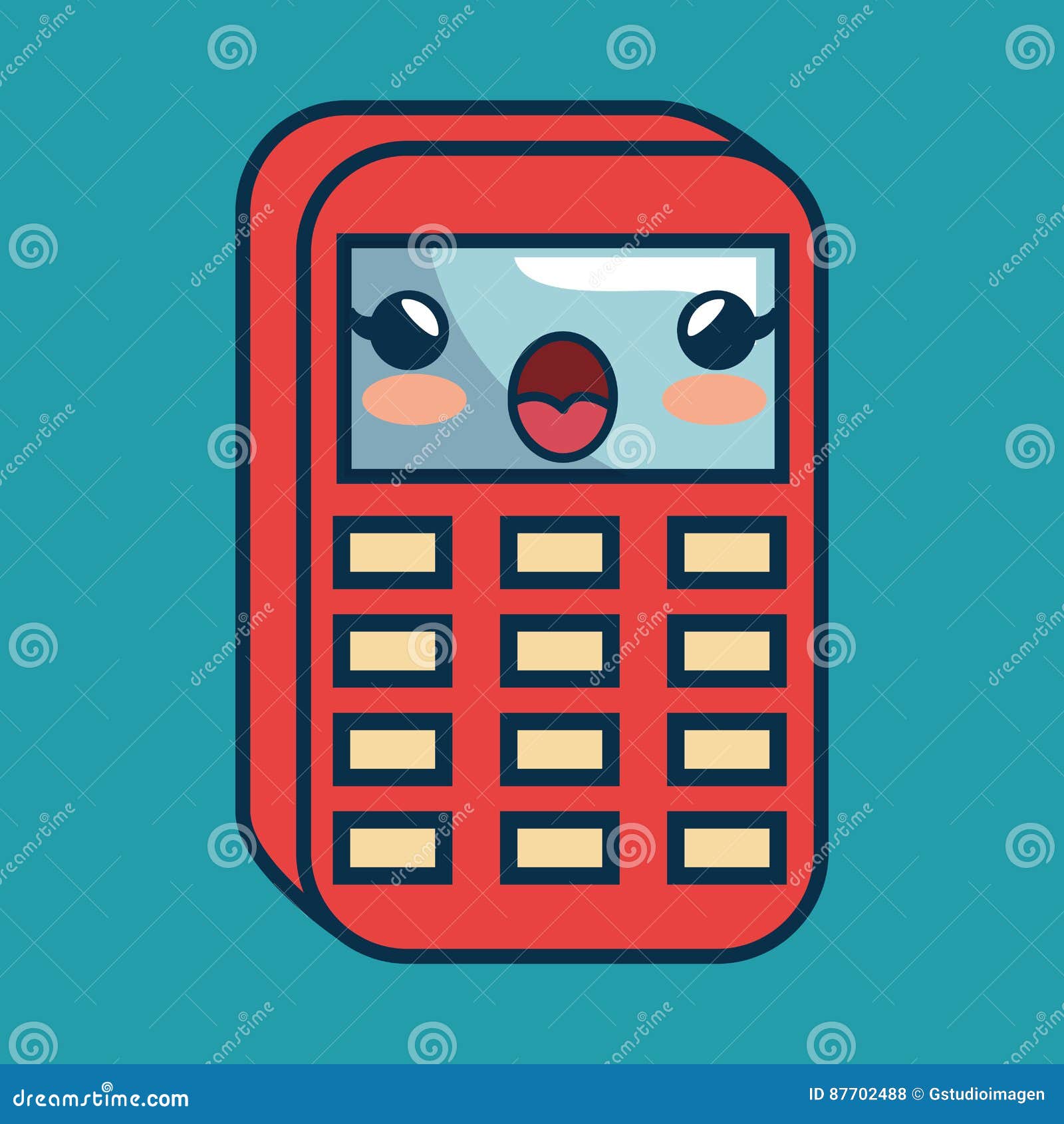 Calculator Math Character Handmade Drawn Stock Vector - Illustration of ...