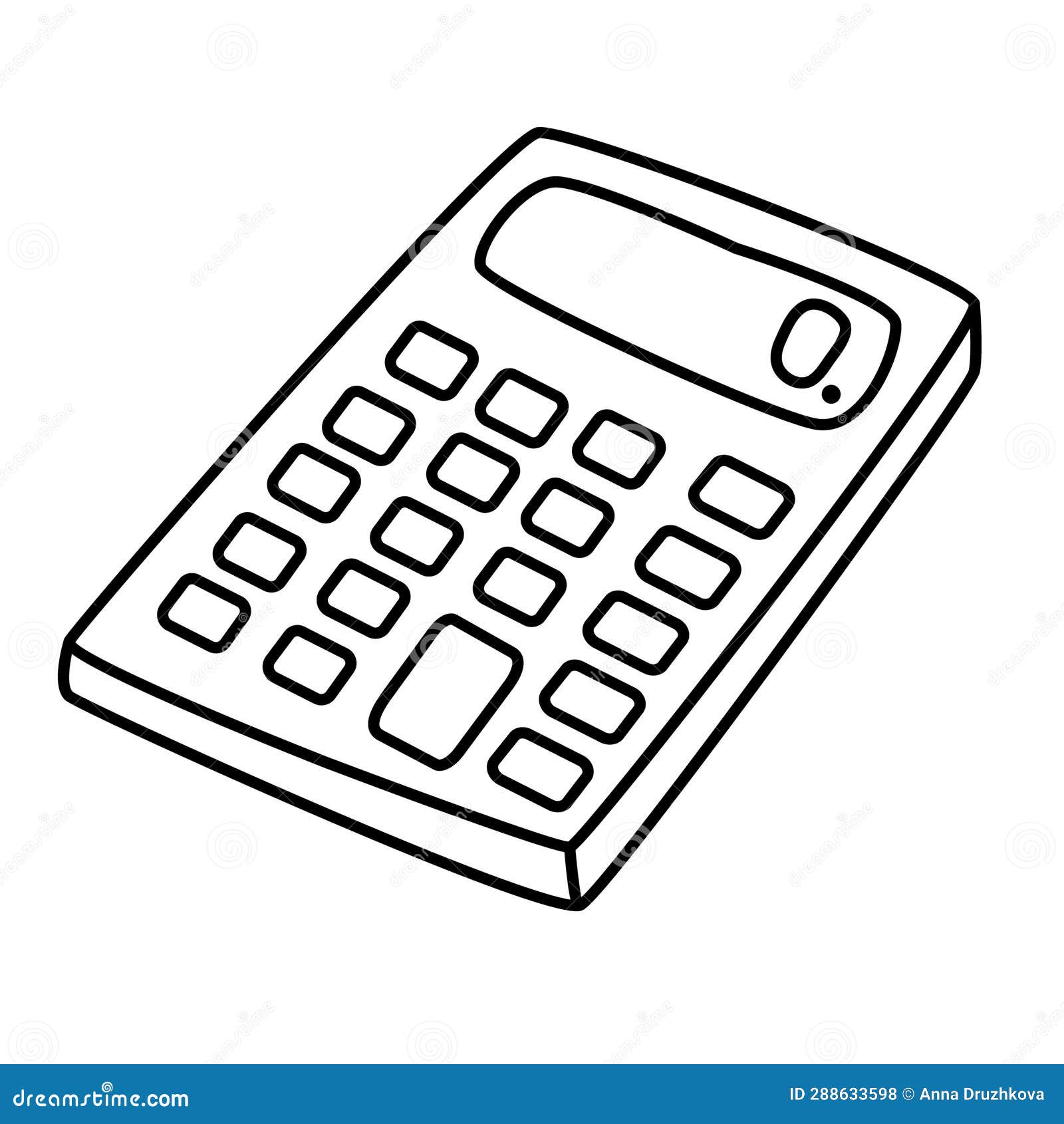 Calculator Math Device Hand Drawn Doodle Vector Illustration Stock ...