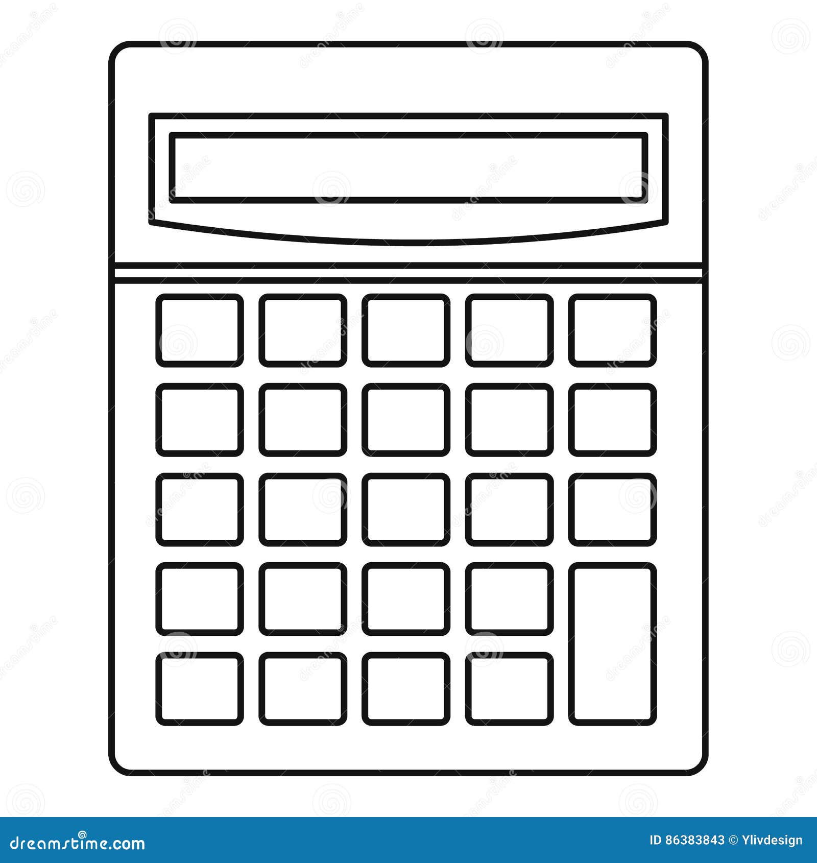 Calculator Math Device Icon, Outline Style Stock Vector - Illustration ...