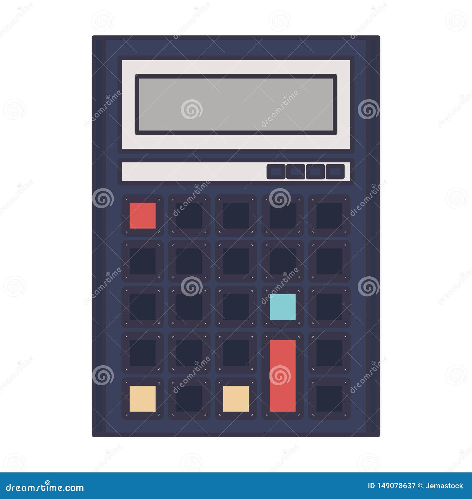 Calculator Math Device Isolated Stock Vector - Illustration of ...