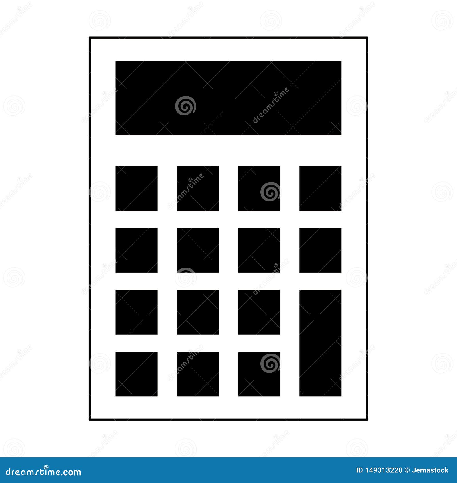 Calculator Math Device Isolated Symbol in Black and White Stock Vector ...