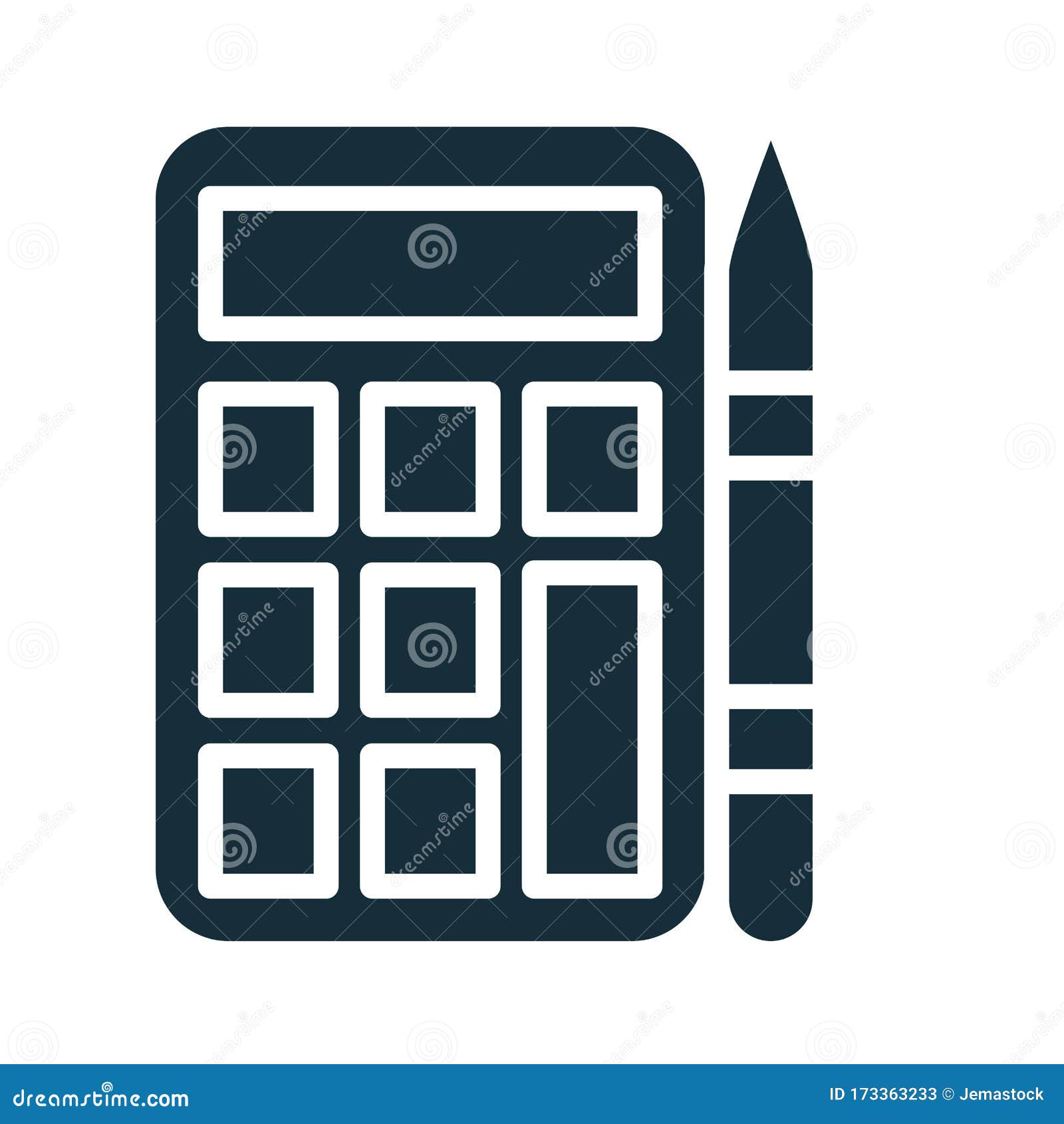 Calculator Math Device Silhouette Style Stock Vector - Illustration of ...