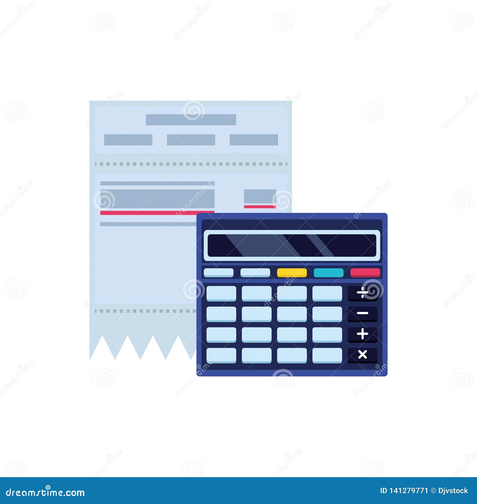 Calculator Math Finance with Voucher Stock Vector - Illustration of ...