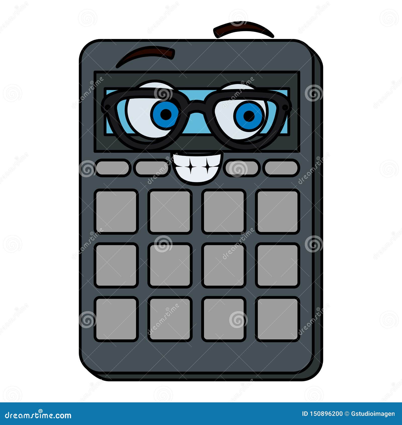 Calculator Math Kawaii Comic Character Stock Illustration ...