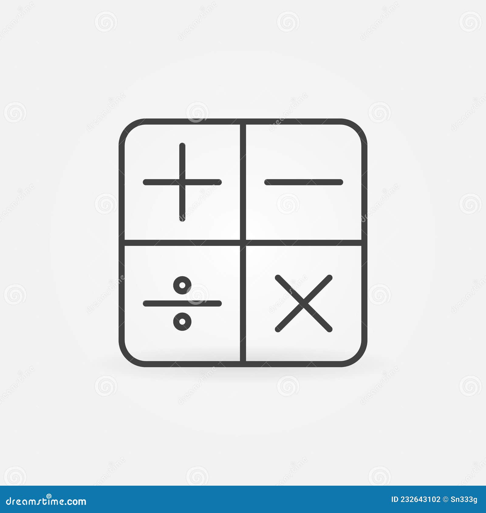 Calculator or Math Operations Linear Vector Concept Icon Stock Vector ...