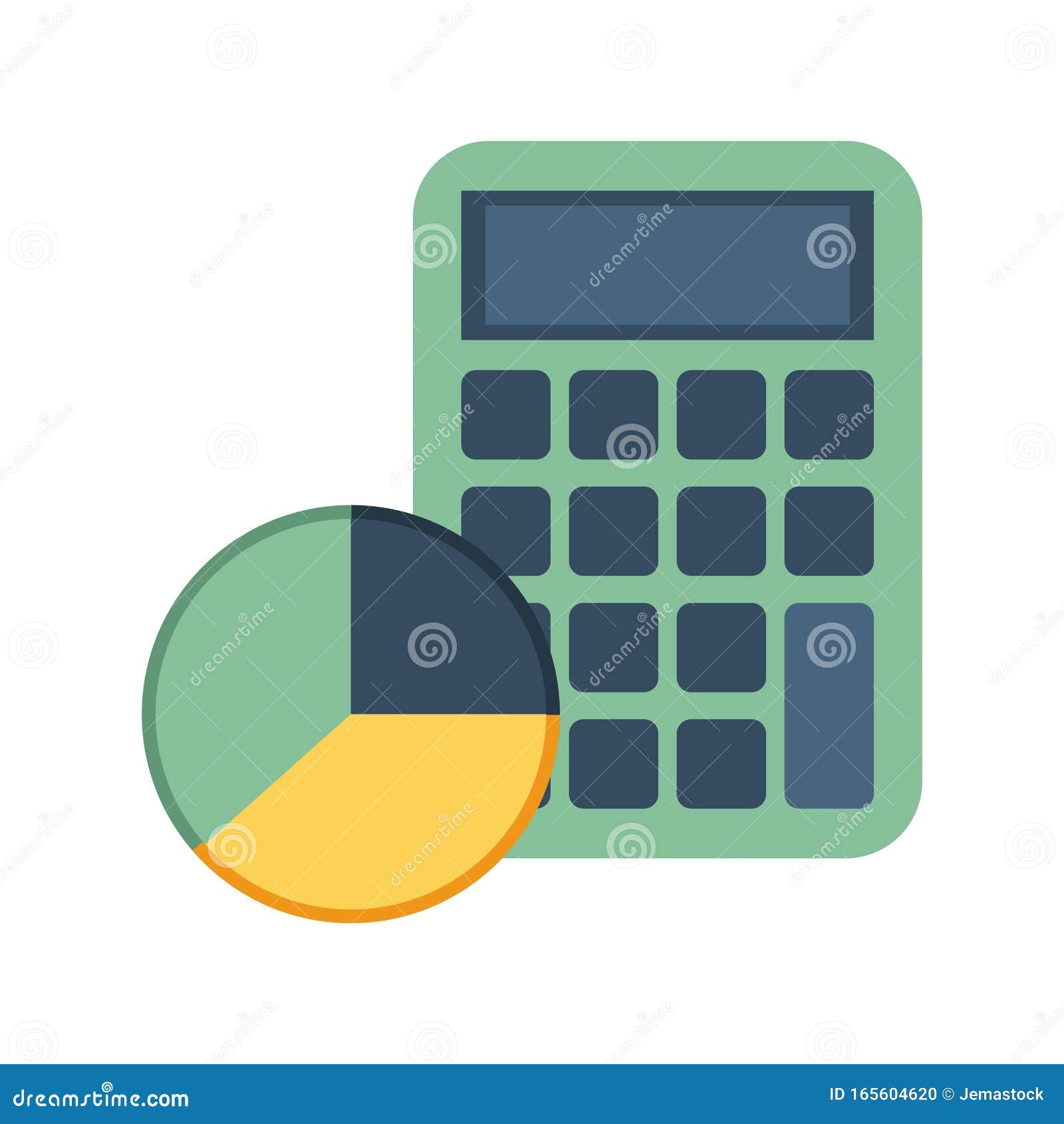 Calculator Math with Statistics Pie Stock Vector - Illustration of ...
