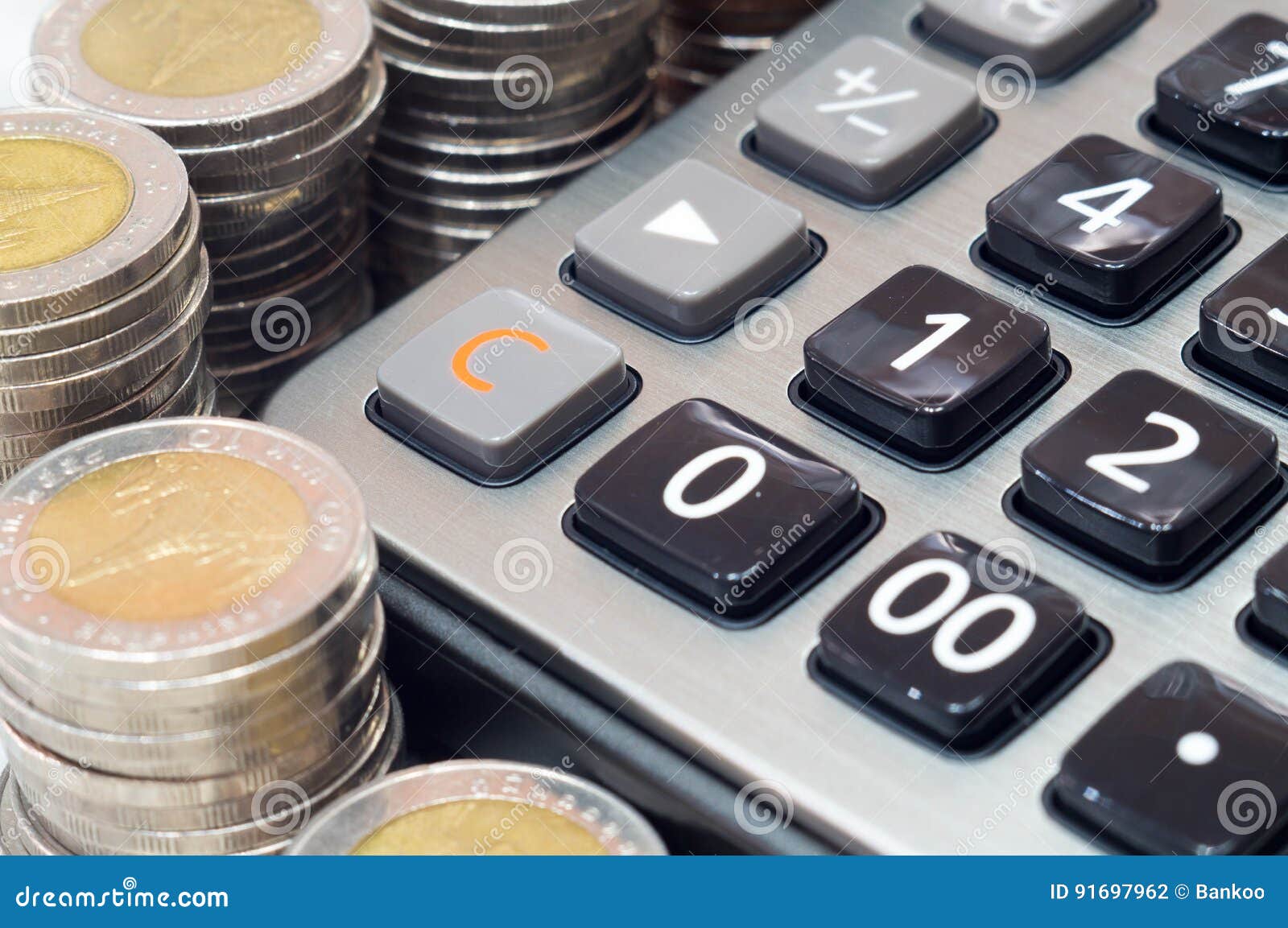 Calculator for Mathematical Calculations and Accounting Close-up Stock ...