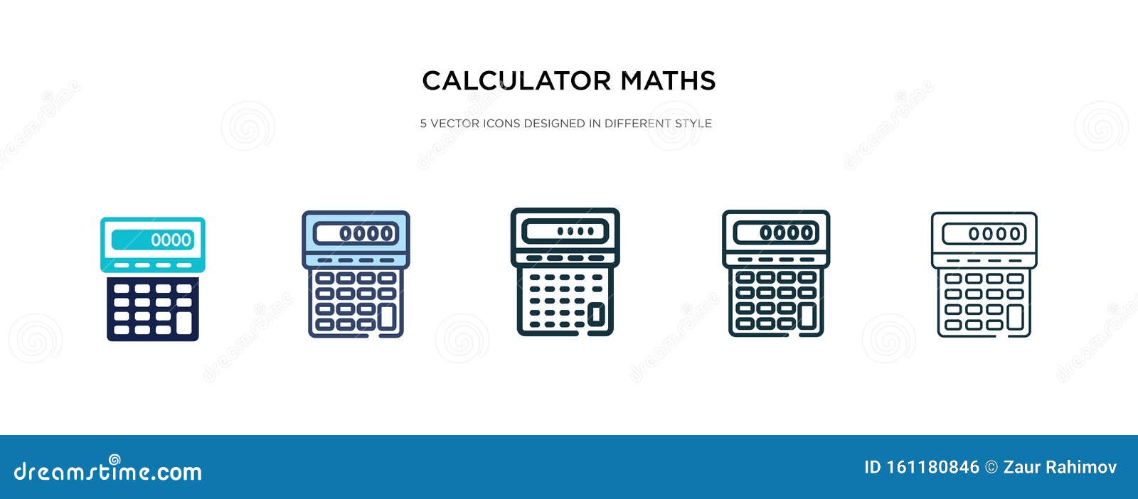 Calculator Maths Tool Icon in Different Style Vector Illustration. Two ...