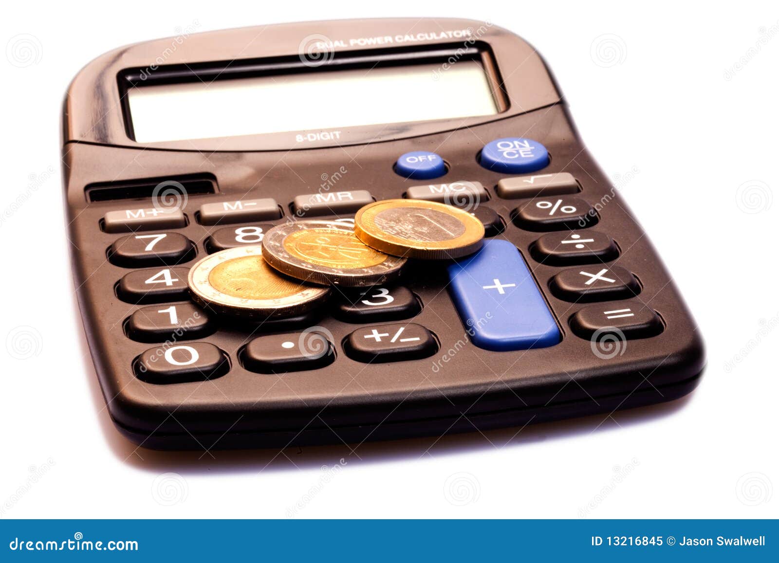 Calculator with Money stock image. Image of earnings - 13216845