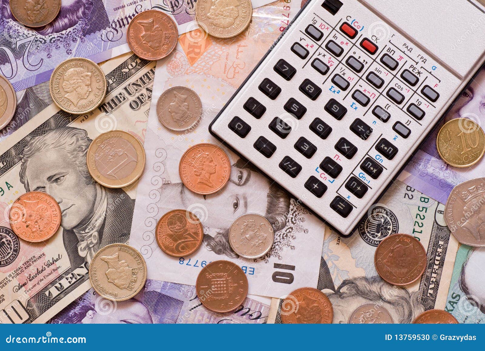 Calculator and money stock photo. Image of banking, luck - 13759530