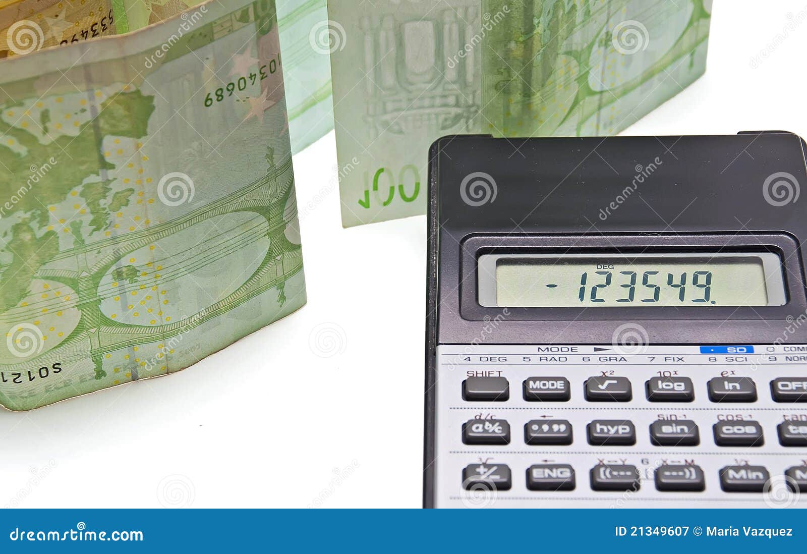 Calculator and money stock image. Image of paying, business - 21349607