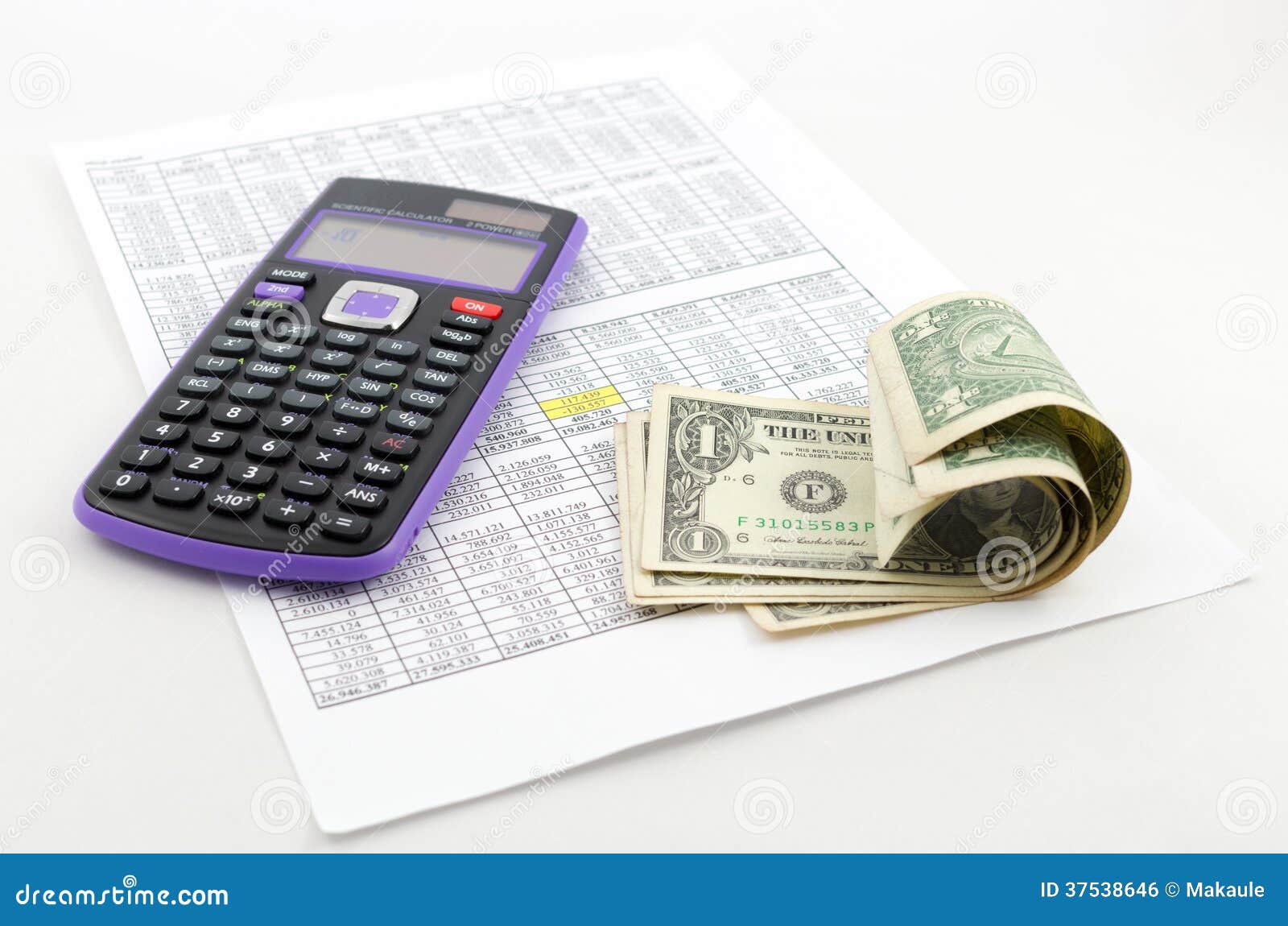 Calculator and money stock photo. Image of corporate - 37538646