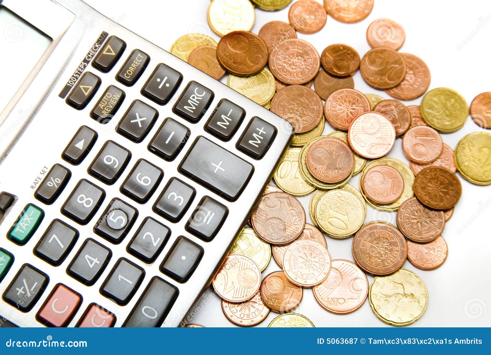 Calculator and money stock image. Image of dollar, note - 5063687