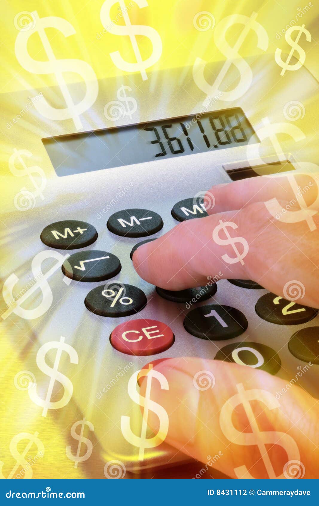 Calculator Money Bills Business Stock Photo - Image of bills, cost: 8431112