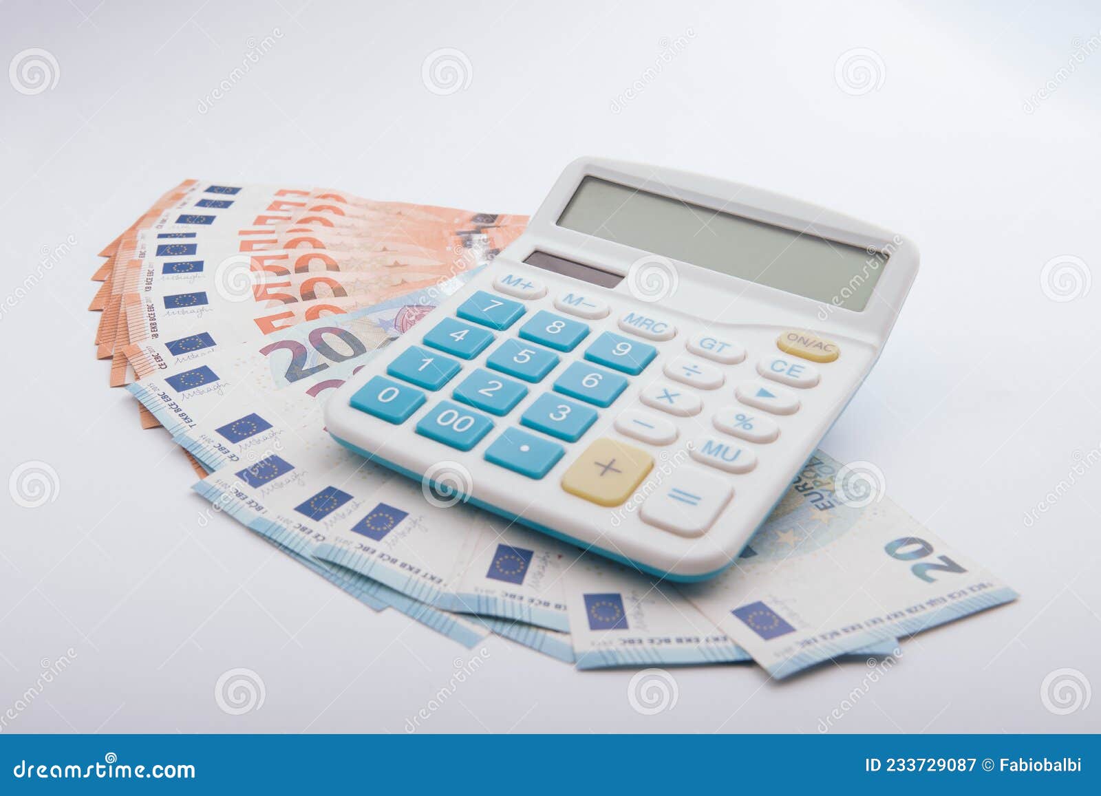 Calculator with money stock image. Image of business - 233729087