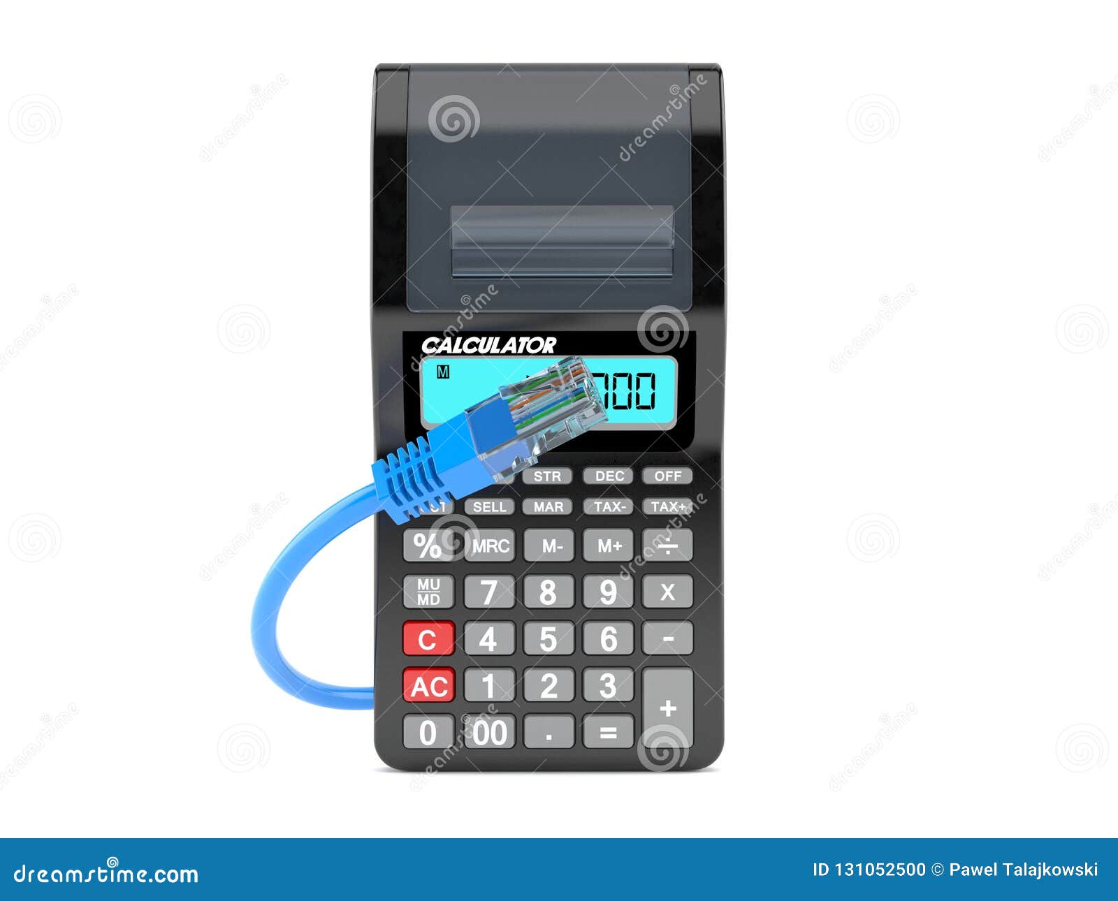 Calculator with Network Cable Stock Illustration - Illustration of ...