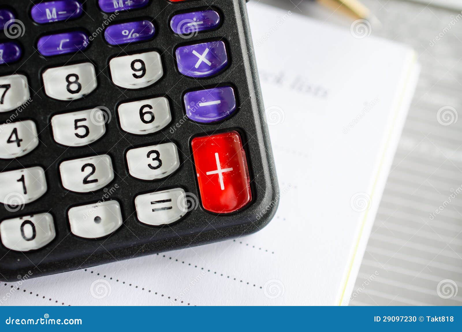 Calculator with notebook stock photo. Image of market - 29097230
