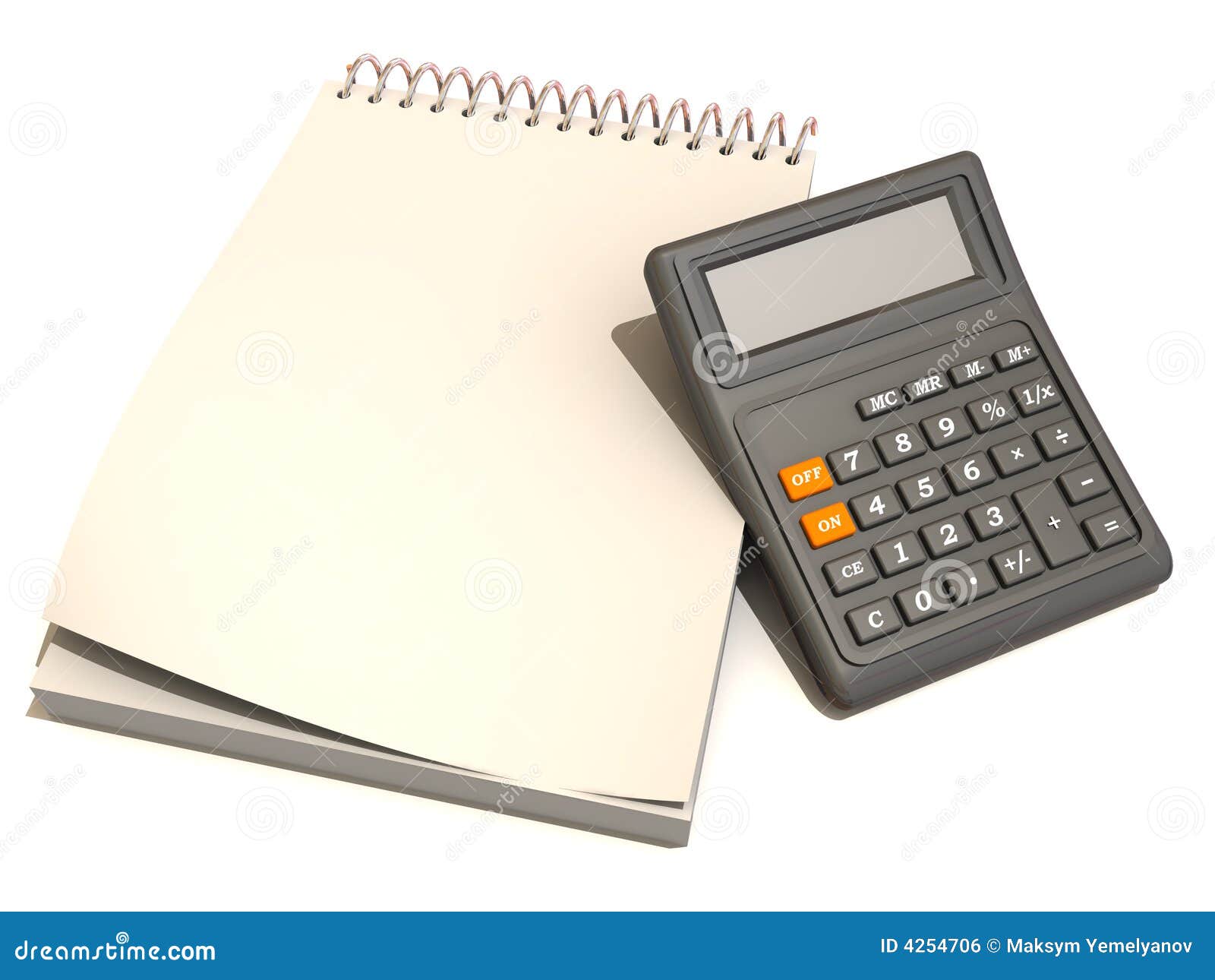 Calculator, notebook stock illustration. Illustration of offices - 4254706