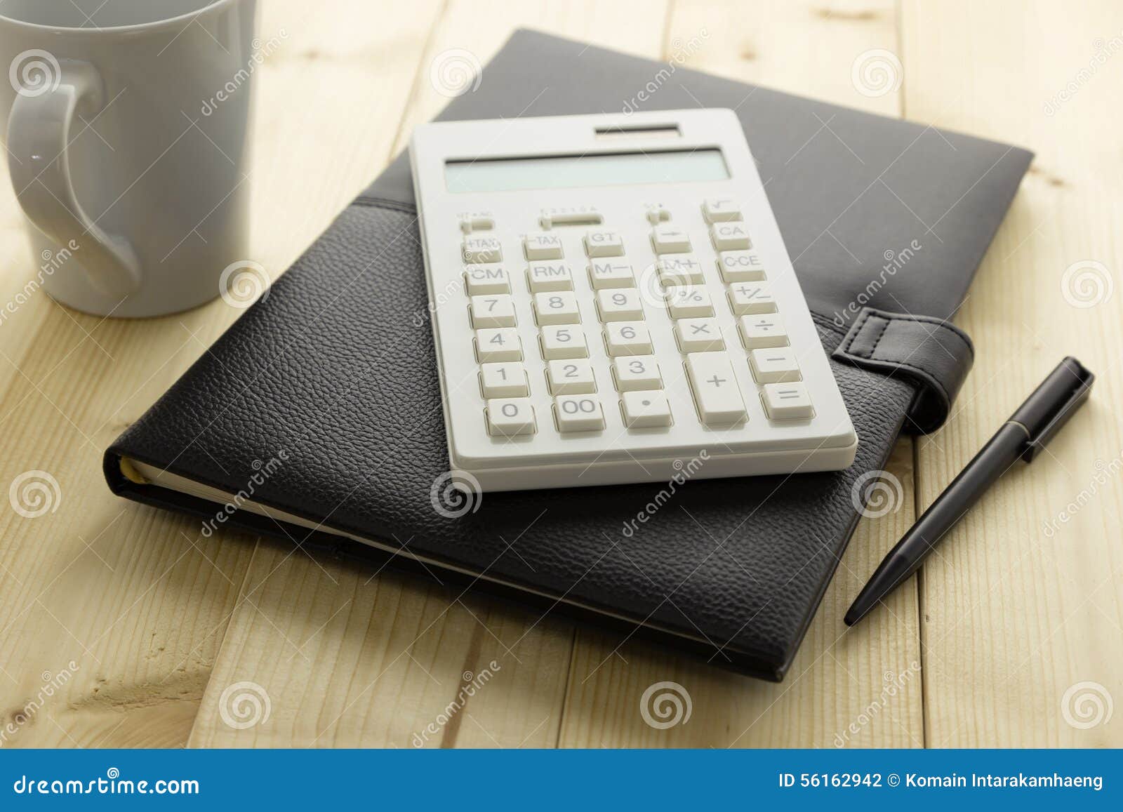 Calculator and Notebook on Desk Stock Photo - Image of economics ...