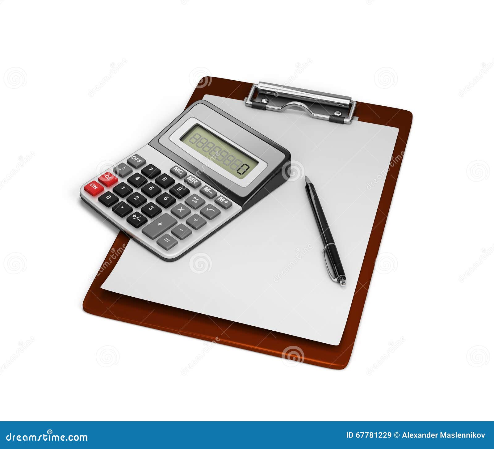 Calculator Notebook and Pen Stock Illustration - Illustration of ...
