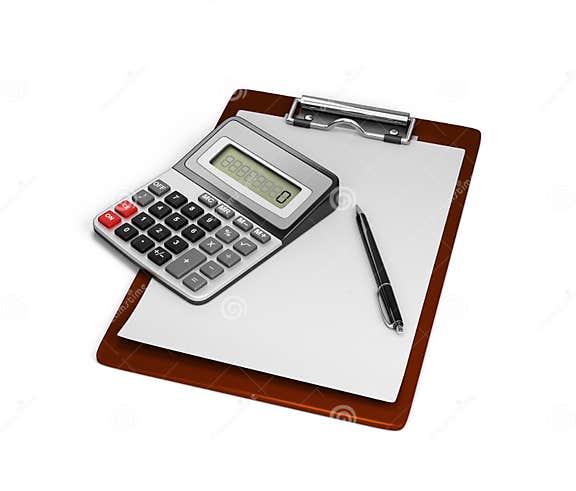 Calculator Notebook and Pen Stock Illustration - Illustration of ...