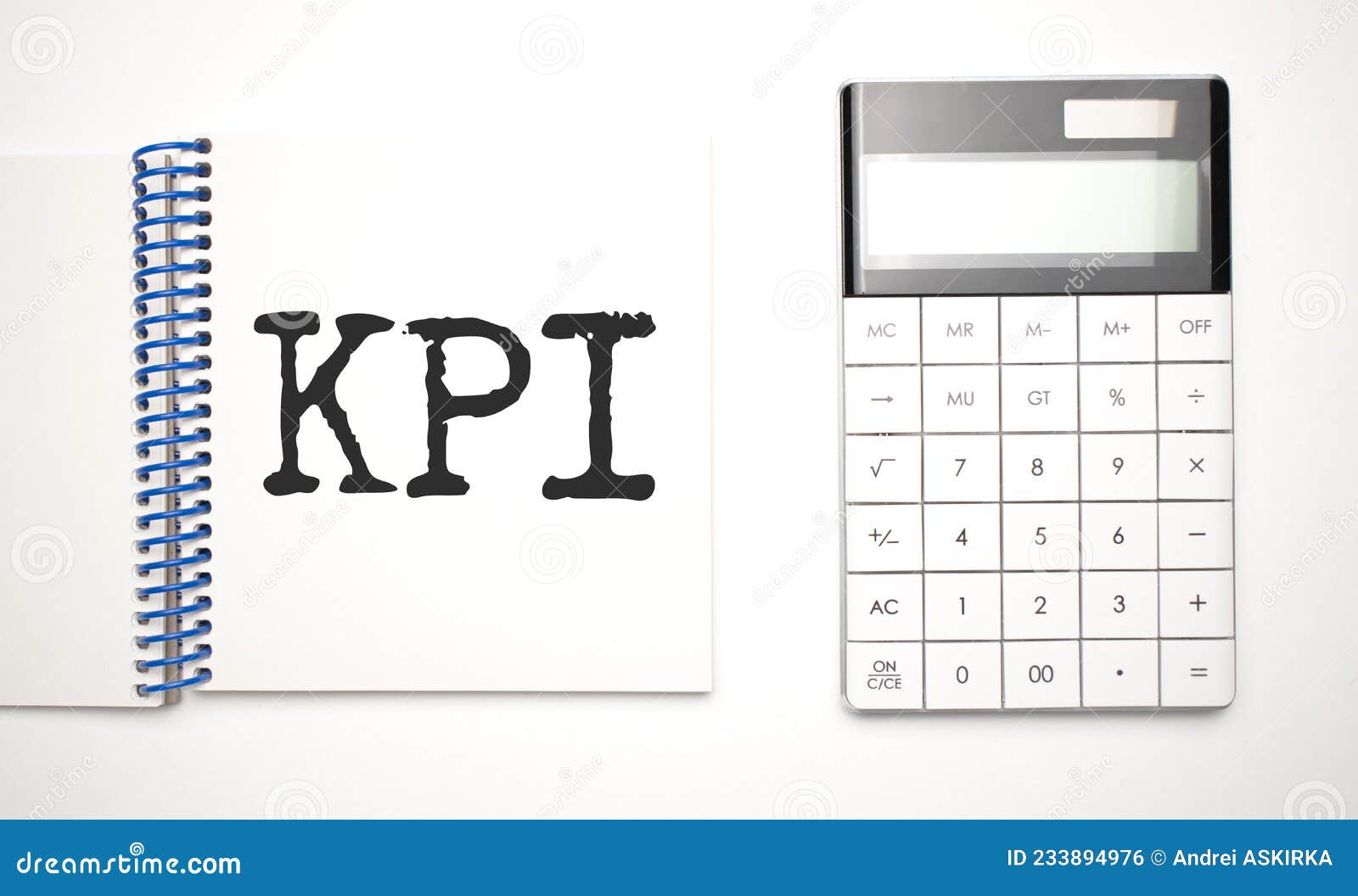 Calculator and Notepad with Text Kpi. Business Concept Stock Photo ...