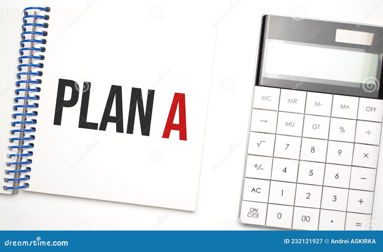 Calculator and Notepad with Text PLAN a Stock Image - Image of ...