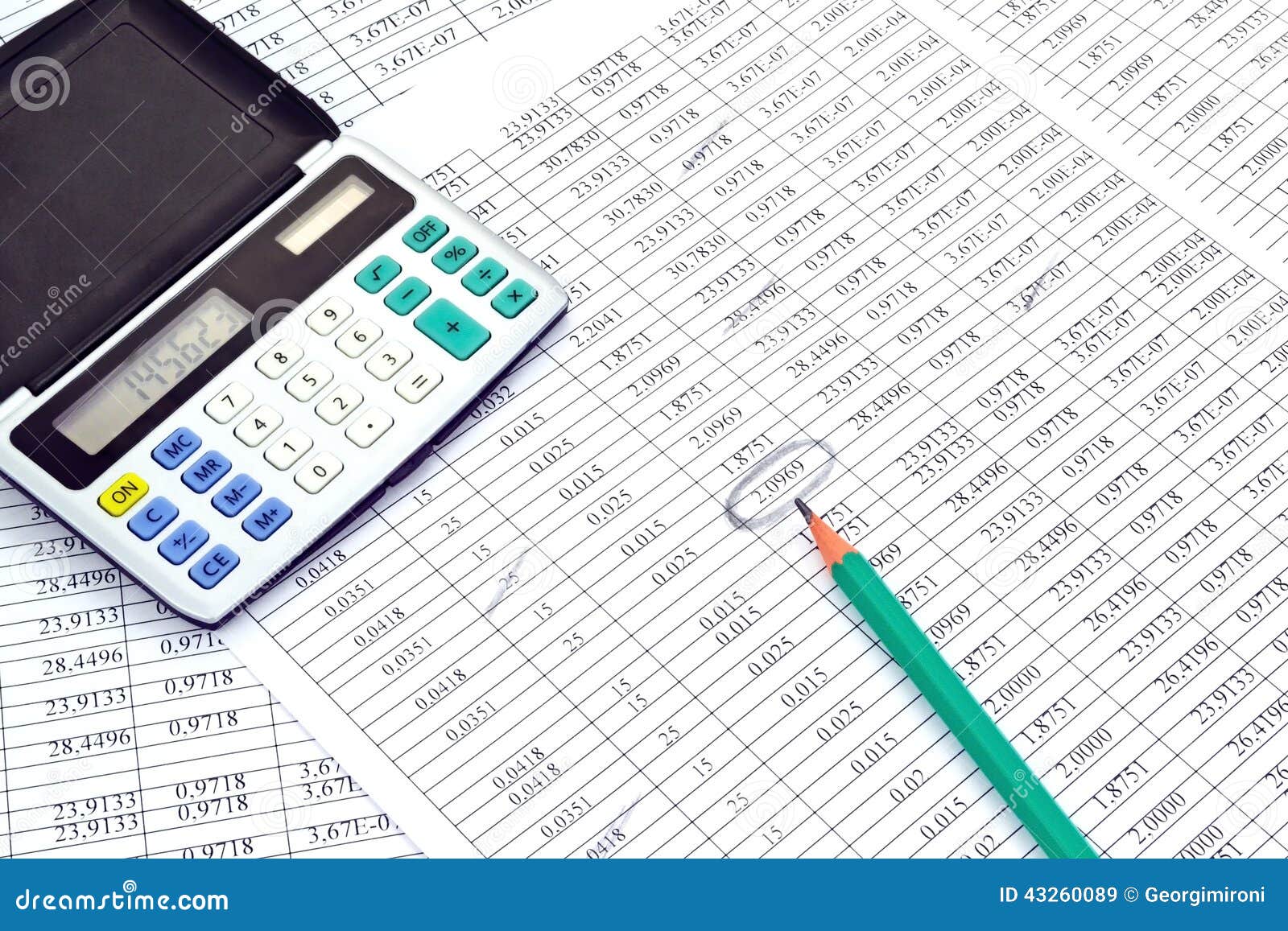 Calculator with numbers stock image. Image of business - 43260089