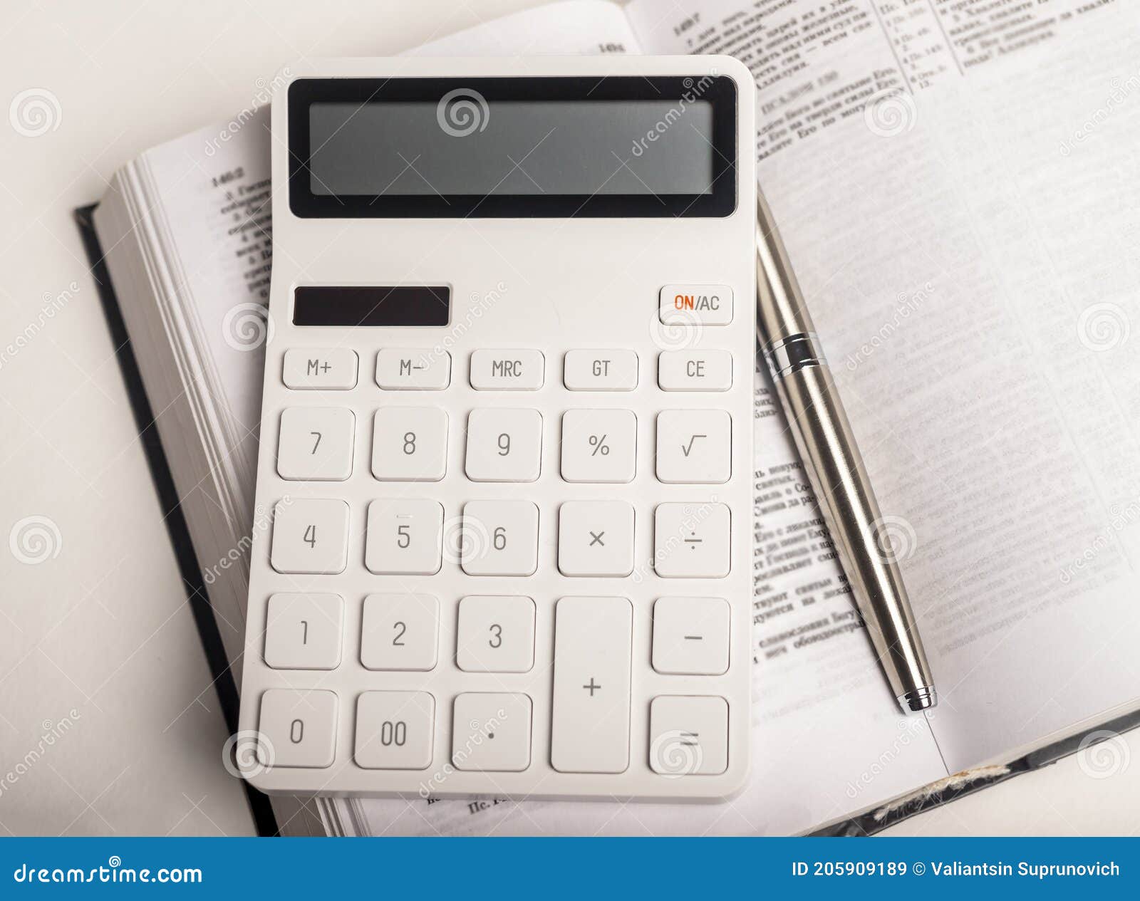 Calculator on Open Book or Tax Financial Code with Articles Stock Image ...