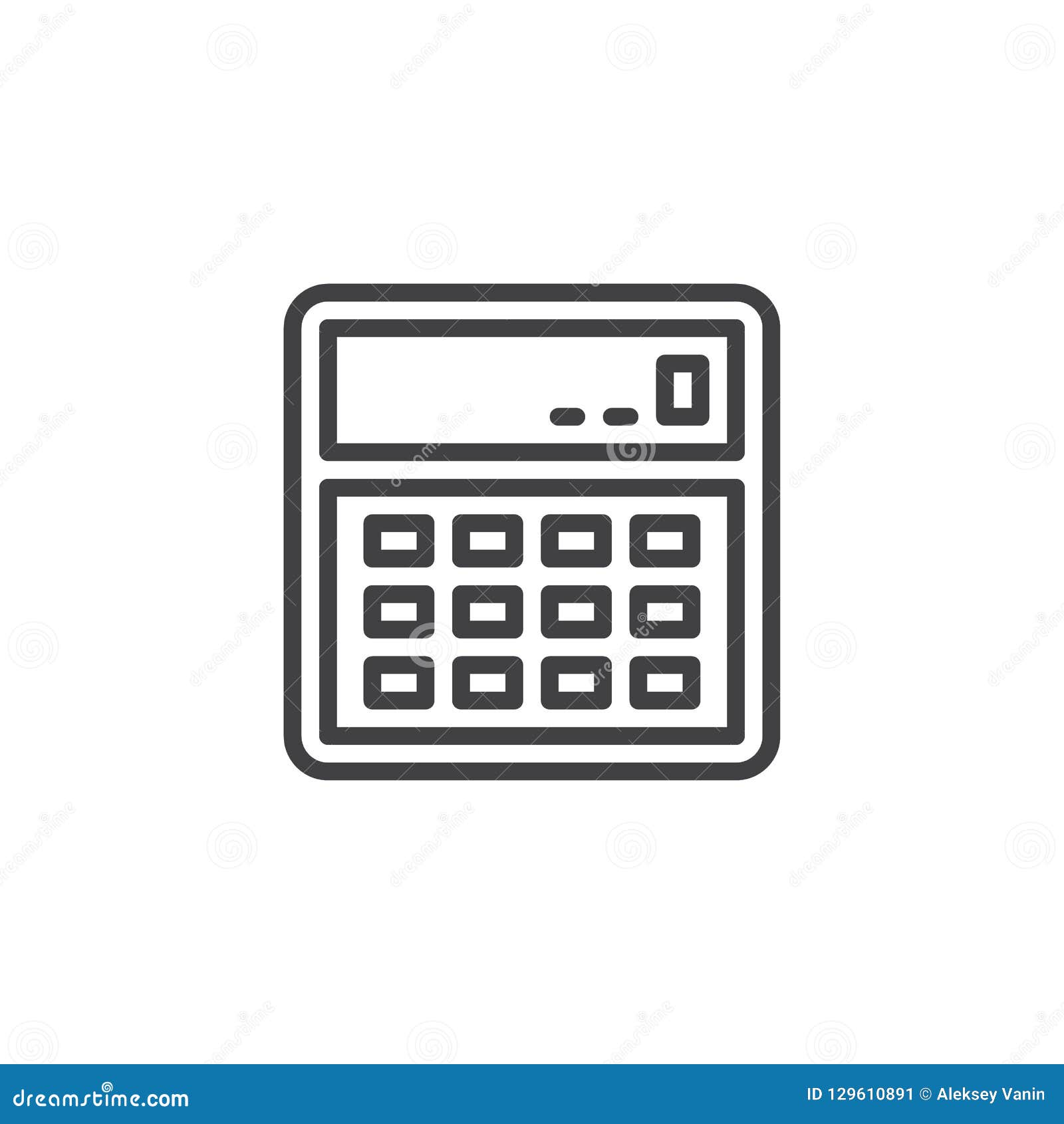 Calculator outline icon stock vector. Illustration of math - 129610891