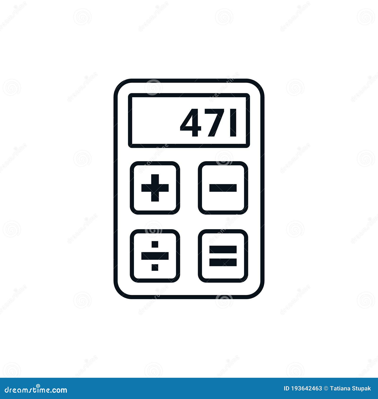 Calculator Outline Icon, Vector Simple Line Isolated Illustration Stock ...