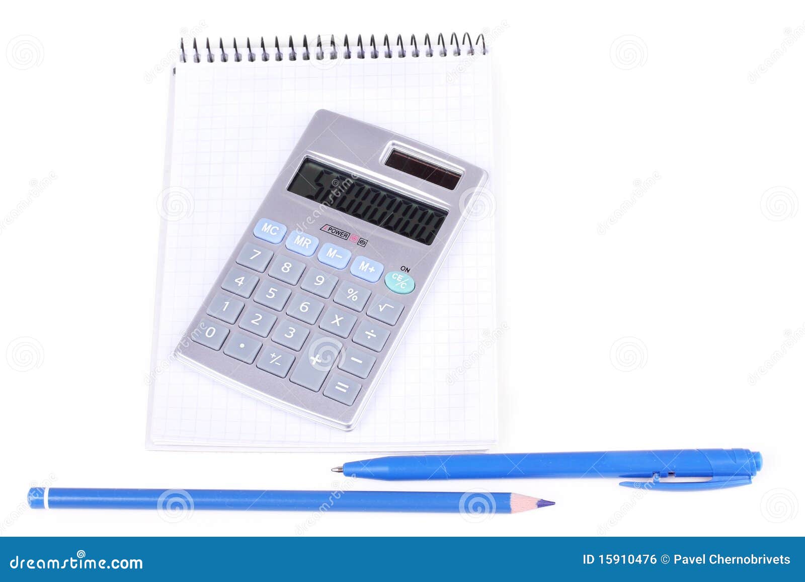Calculator on Paper Notebook Stock Photo - Image of notebook, note ...
