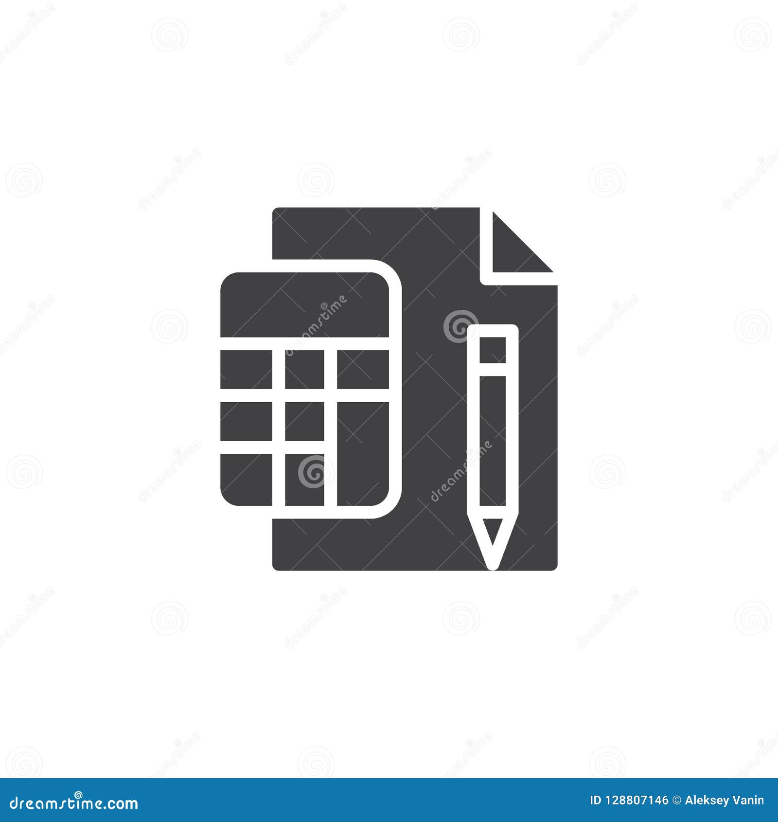 Calculator with Paper Sheet and Pen Vector Icon Stock Vector ...