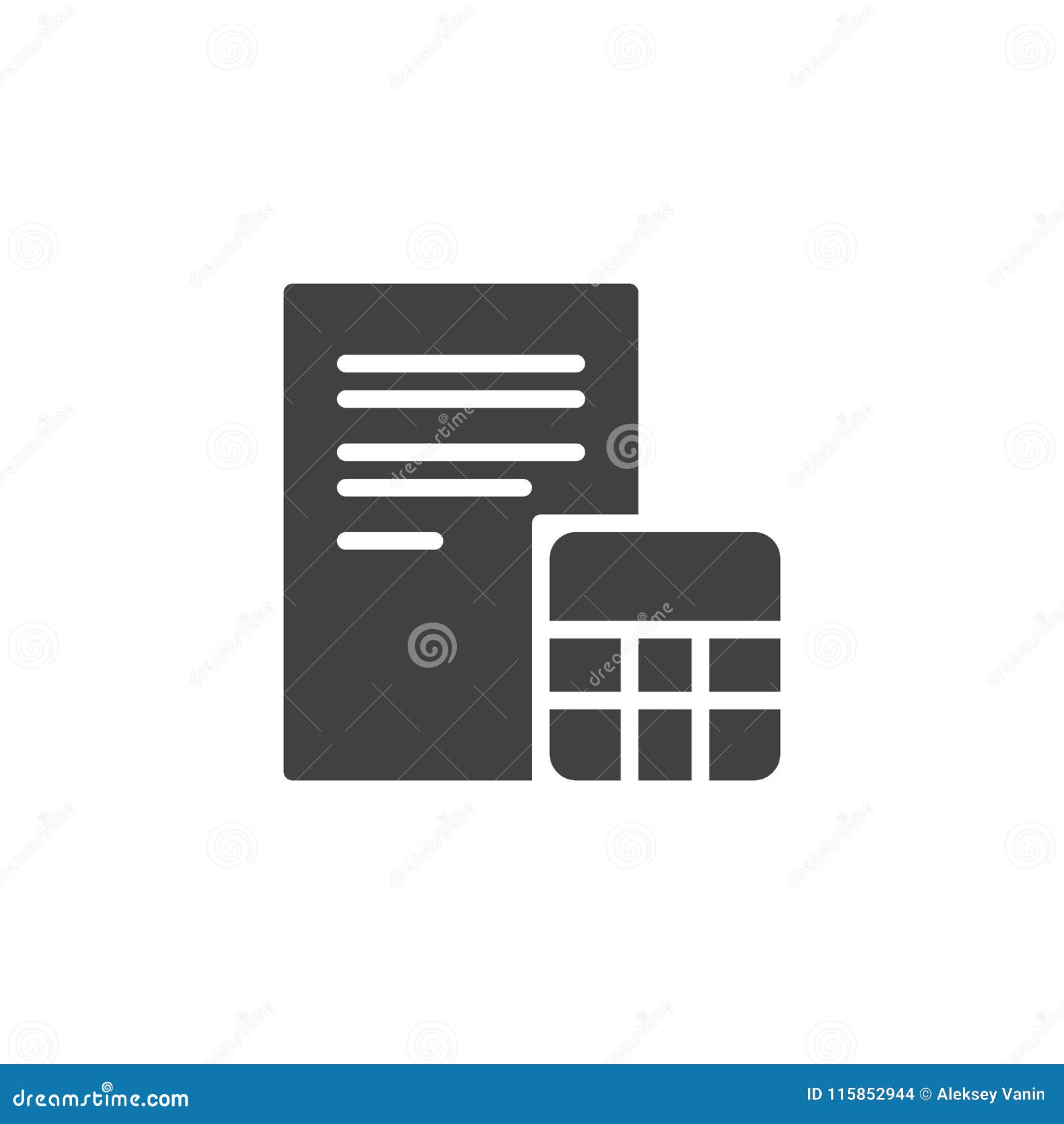 Calculator and Paper Vector Icon Stock Vector - Illustration of glyph ...