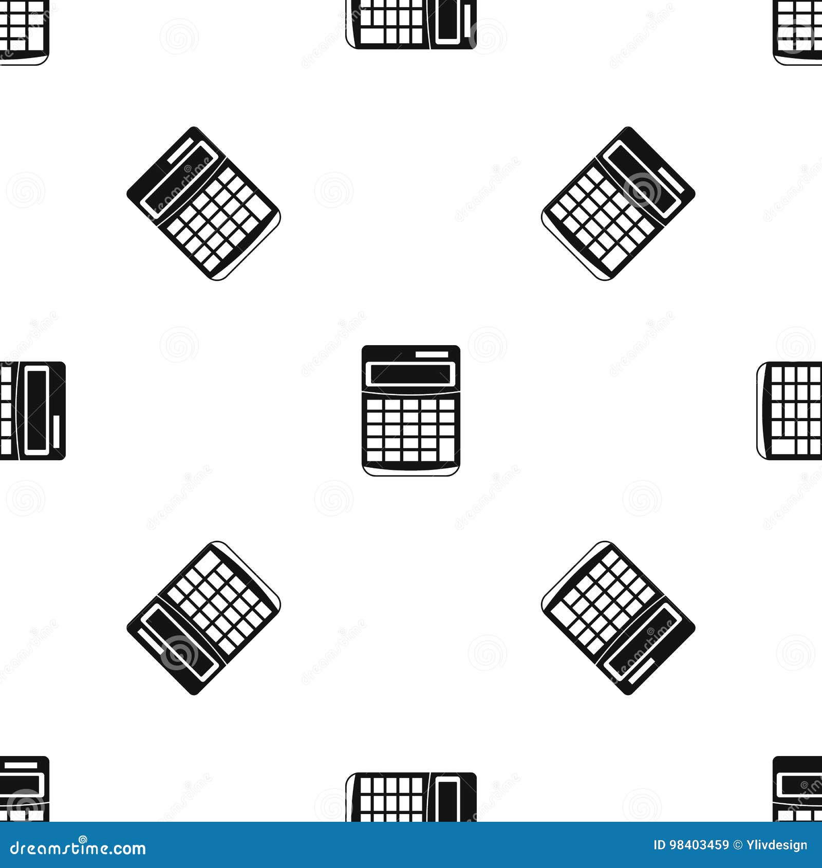 Calculator Pattern Seamless Black Stock Vector - Illustration of ...