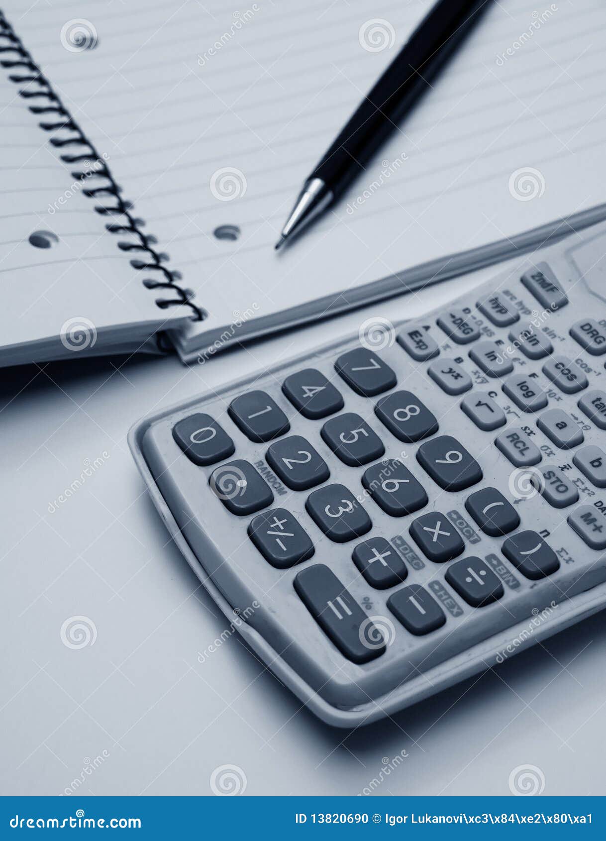 Calculator and pen stock photo. Image of mathematical - 13820690