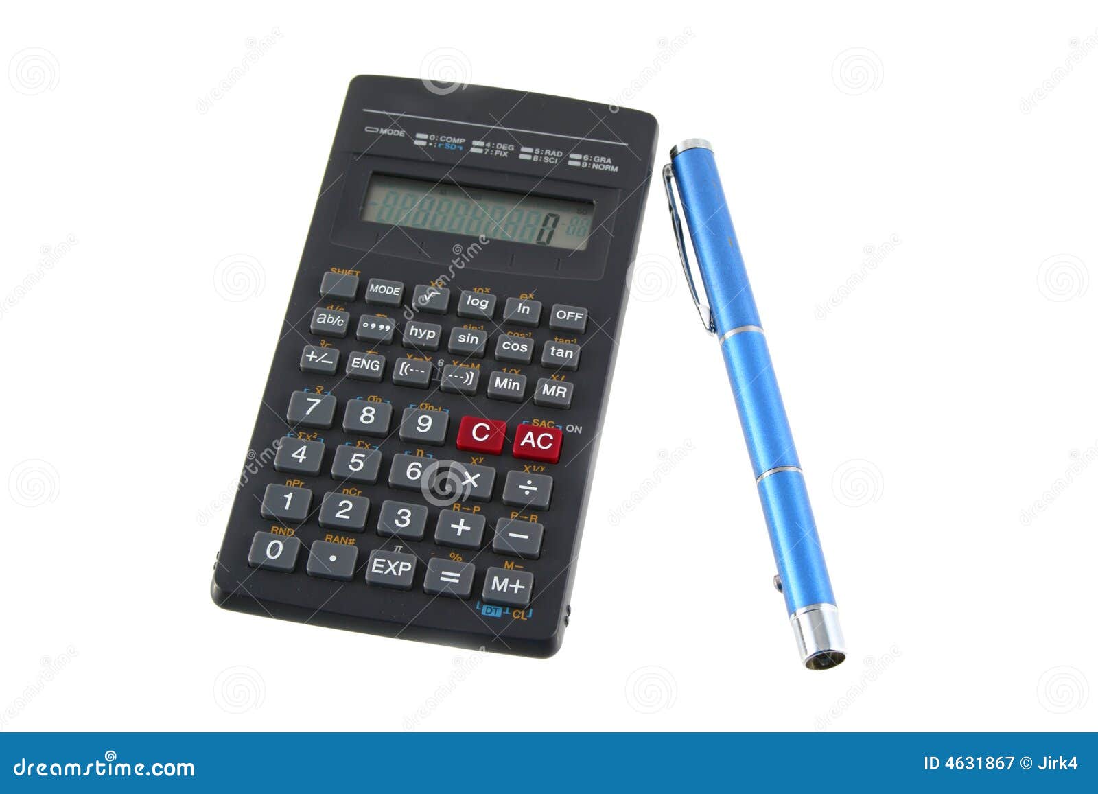 Calculator with pen stock image. Image of accountancy - 4631867