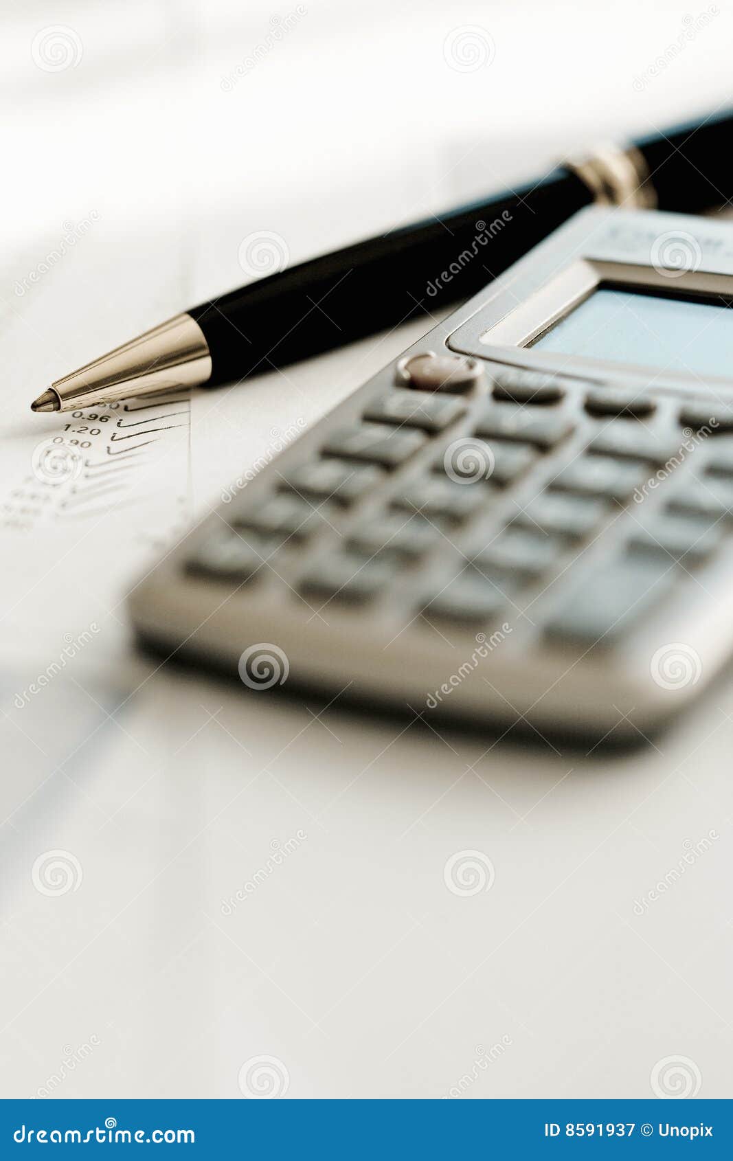 Calculator and pen stock image. Image of data, analysis - 8591937
