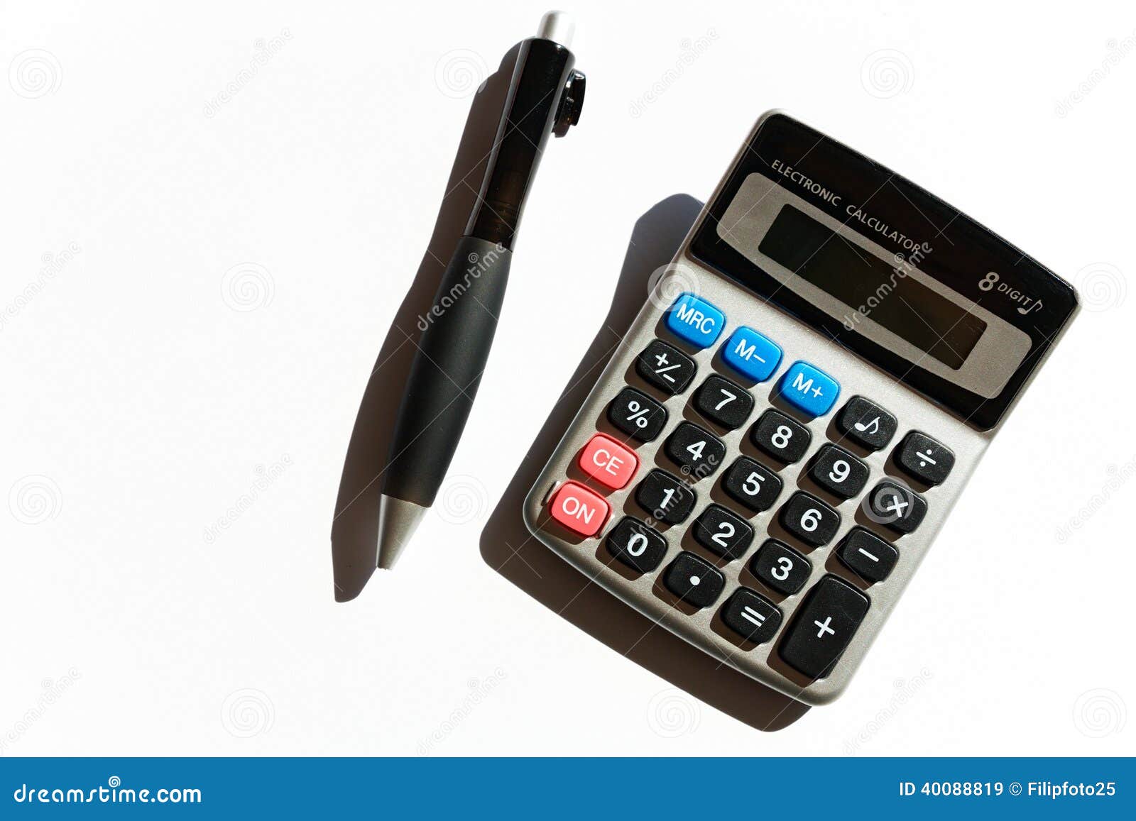 Calculator and pen stock image. Image of invest, business - 40088819