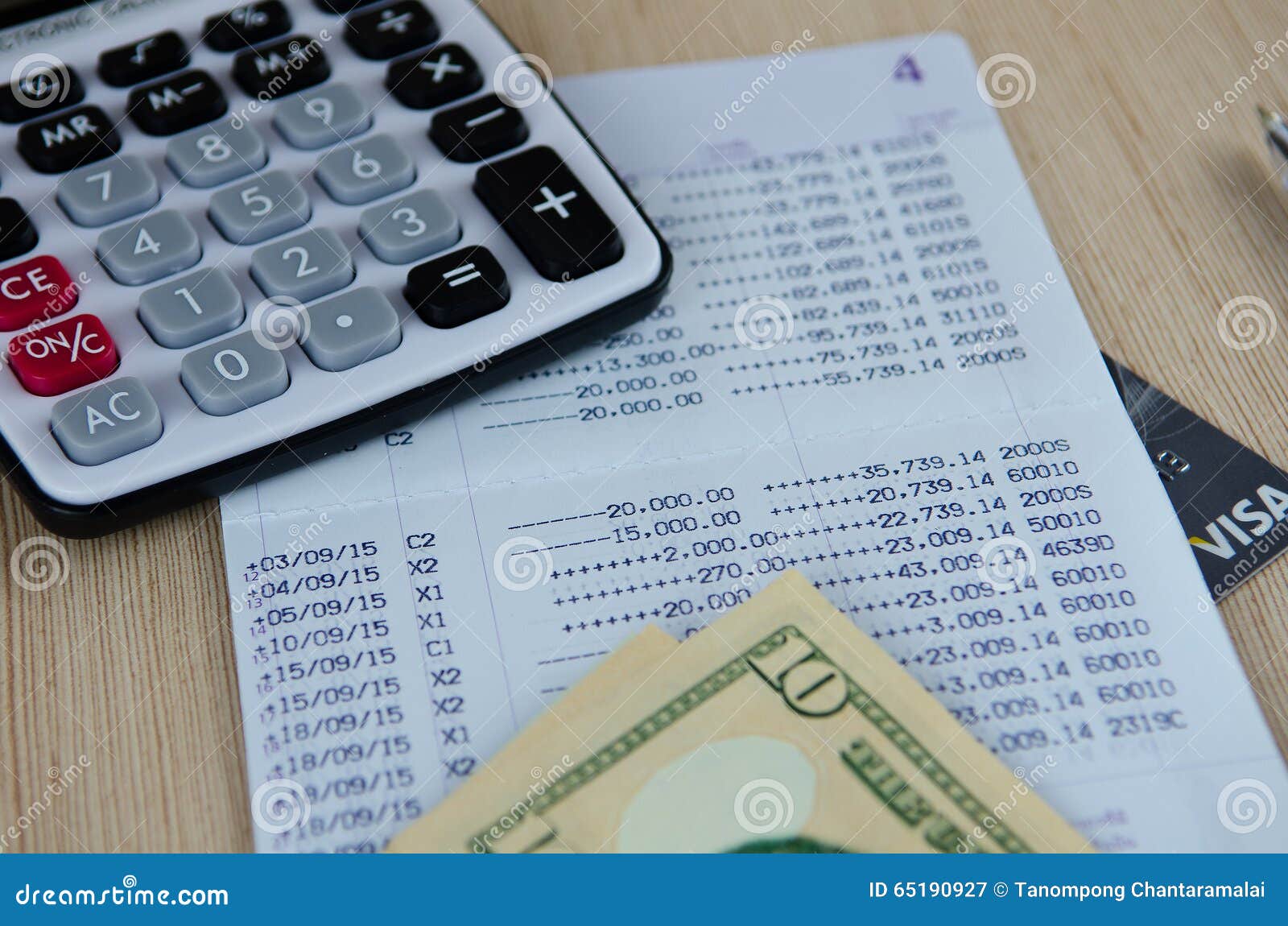 Calculator and Pen on Bank Account Passbook Stock Image - Image of ...