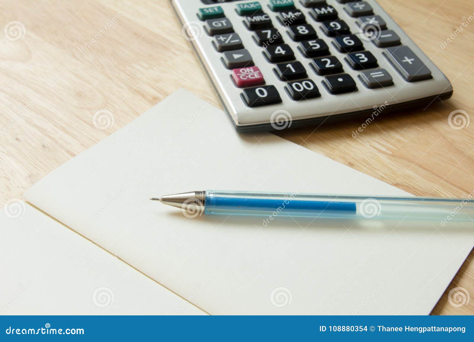 Calculator, Pen, Blank Note Book Stock Photo - Image of loan, memo ...
