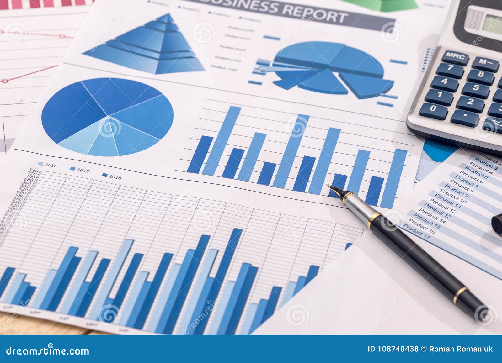 Calculator and Pen on Chart and Graph Paper. Stock Photo - Image of ...