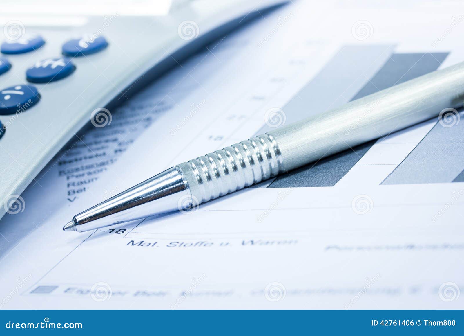 Calculator and pen stock photo. Image of bank, balance - 42761406