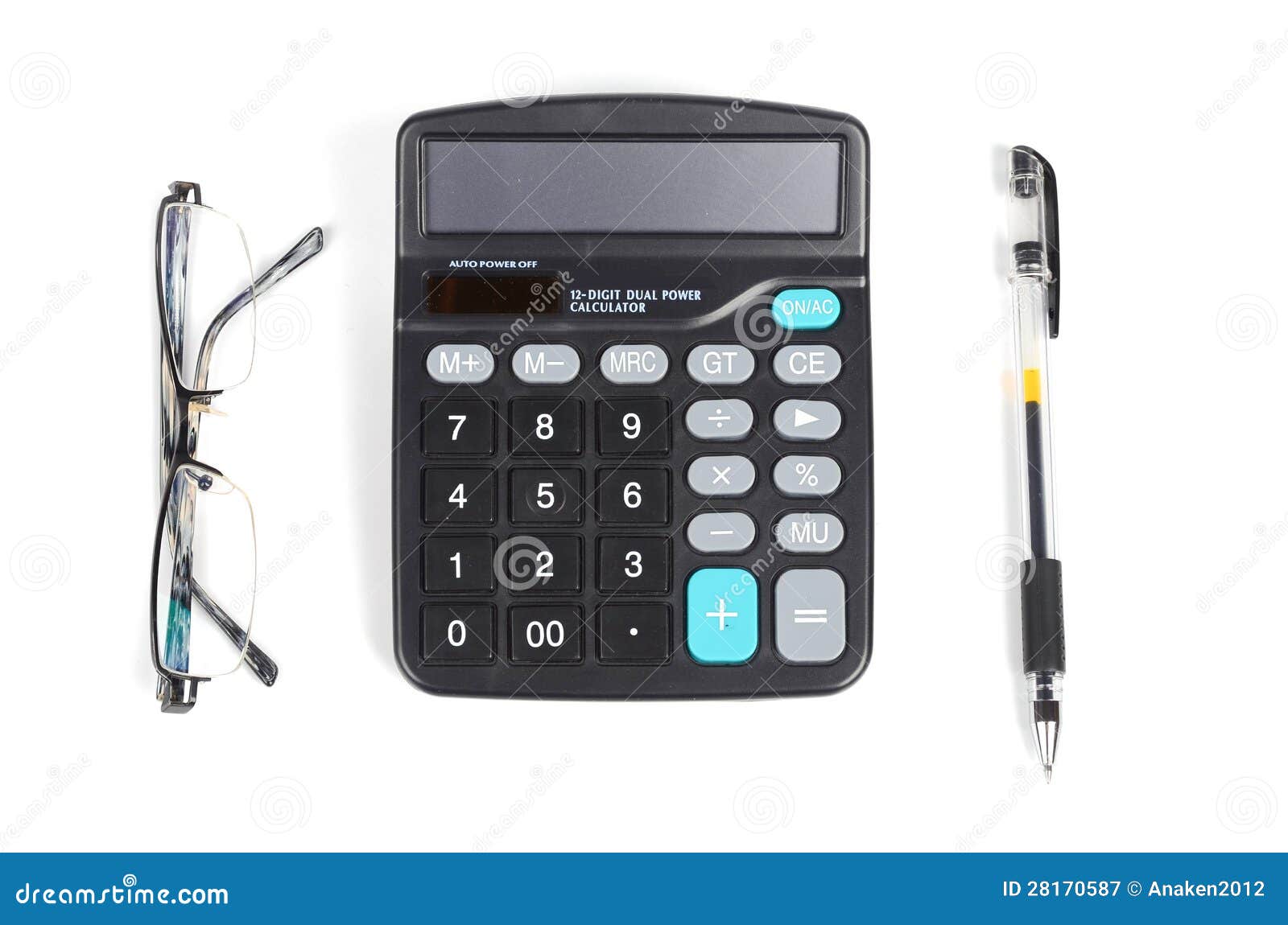 Calculator,pen and Eye Glasses Stock Image - Image of accounting ...
